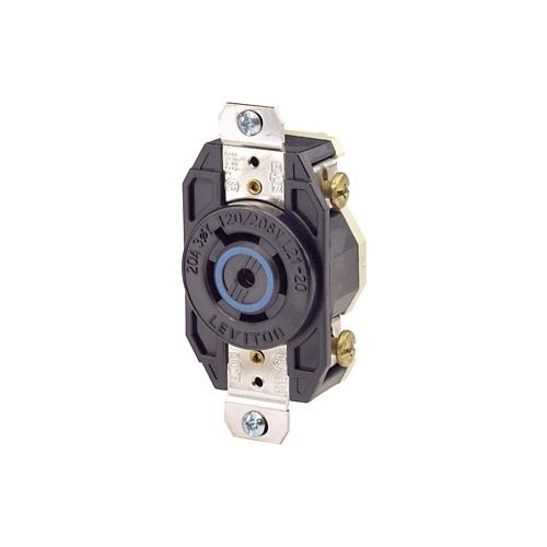 Leviton 2510 Receptacle Lock, 4-Pole, 5-Wire, L21-20R, 20A 120/208V