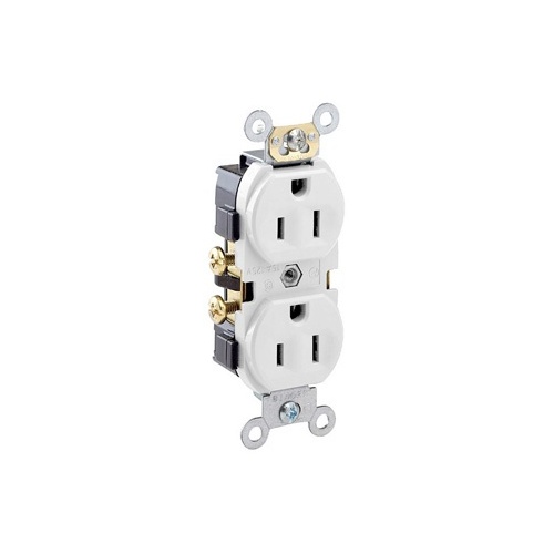 Leviton CR15-W 15A 125V Duplex Receptacle Commercial Grade Indented ...