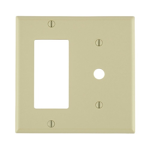 Leviton 80479-I Ivory Wallplate 2-Gang Telephone/Decora Standard Size ...