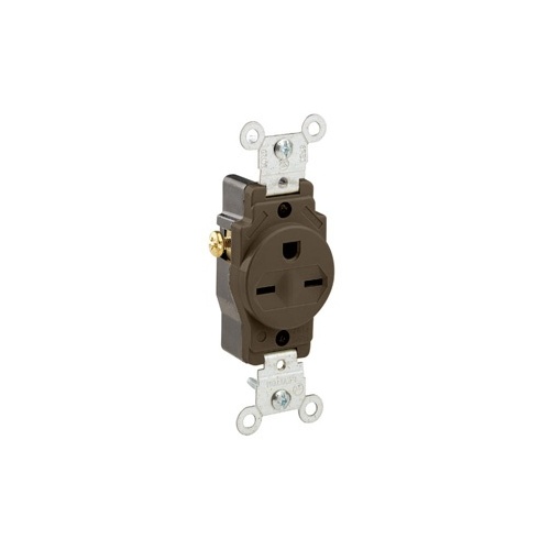 Leviton 5029 Single Pole Receptacle with 2 Power Outlets, 15A, 250V