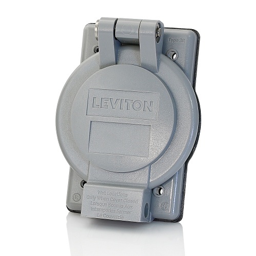 Leviton WP4-G 4-Gang Weatherproof Cover for Flanged Devices, Gray