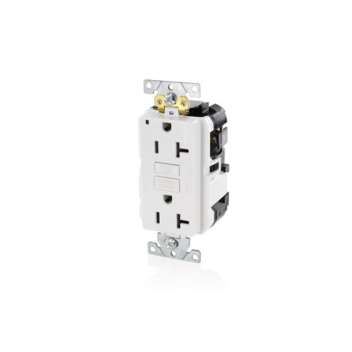 Leviton MGFN2-W Lev-Lok SmartlockPro Self-Test GFCI Duplex Receptacle ...
