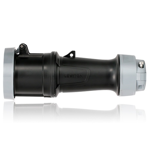 Leviton 560C5WLEV Pin and Sleeve Connector, 60A, Black