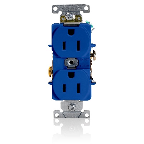 Leviton 5262-SBU Duplex Receptacle Outlet, 2-Pole, 3-Wire, Industrial ...