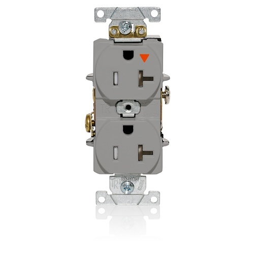 Leviton T5362-IGG Gray Duplex Tripping Receptacle 520R, 15A at 125V, 2 ...