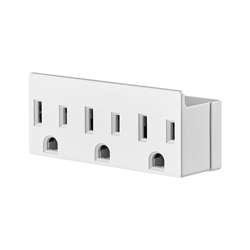 Leviton 697-W Triple Outlet / Receptacle Plug-In Adapter, Grounding ...