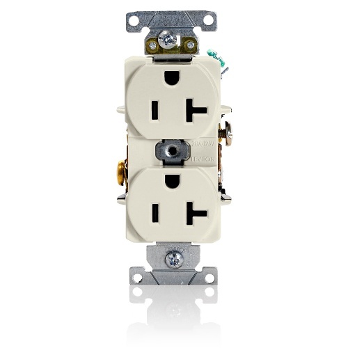 Leviton 5362-ST 20A Duplex Receptacle / Outlet, Industrial Grade, Self ...