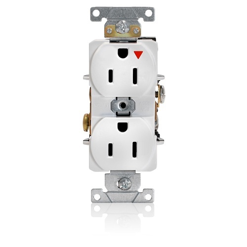 Leviton 5262-IGW Isolated Ground Duplex Receptacle Outlet, Industrial ...