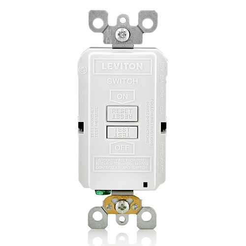 Leviton GFRBF-W GFCI Faceless Slim Lite 20A 125V, Standard, White