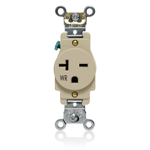 Leviton W5461-I Weather-Resistant Single Receptacle Outlet, Back or ...