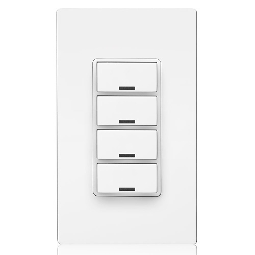 Leviton DLDNK-4W Lutron Radio Frequency 4-Button Bluetooth Keypad Room ...