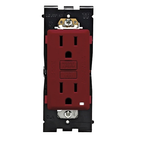 Leviton RGF15-DG RENU 15A TR GFCI Outlet/Receptacle, 1-Pack, Deep, Garnet