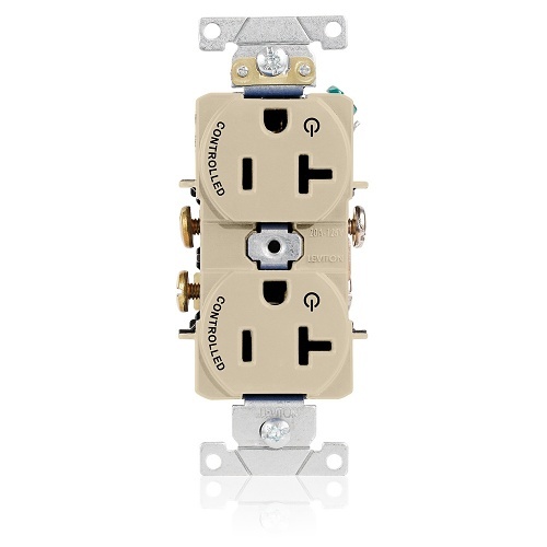 Leviton 5362-S2I 20A Duplex Receptacle Outlet, 125V, NEMA 5-20R, 2-Pole ...