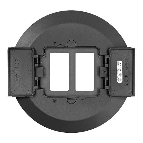 Leviton PTC2F-E Double-Gang Decora Flip Lid Floor Cover