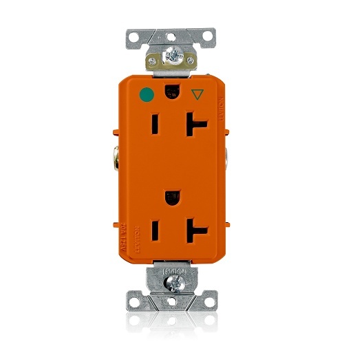 Leviton D8300-IG Orange Decora Plus Duplex Receptacle Heavy Duty Ground ...