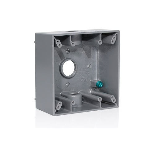 Leviton 2GM73-GY 2-Gang Weatherproof Box, Aluminum, Gray