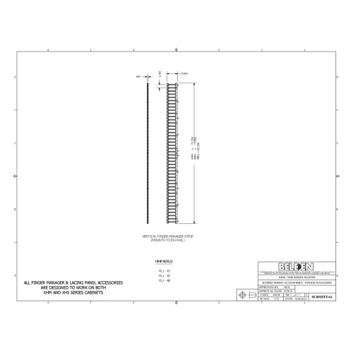 Belden HMFS48 Finger Strip Kit 48U One Rail