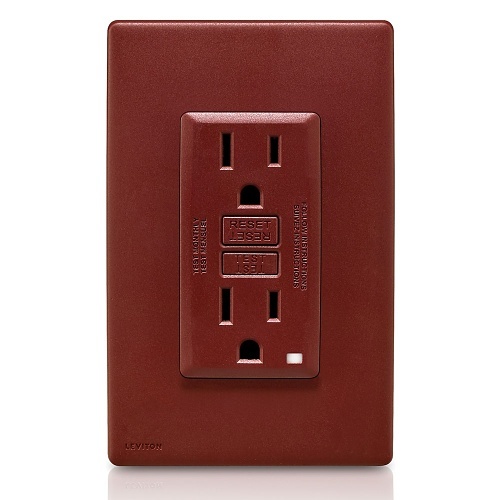 Leviton RGF15-DG RENU 15A TR GFCI Outlet/Receptacle, 1-Pack, Deep, Garnet