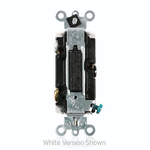 Leviton 5629-2W Switch Decora Single Pole Pilot Light 20A 277V AC, White