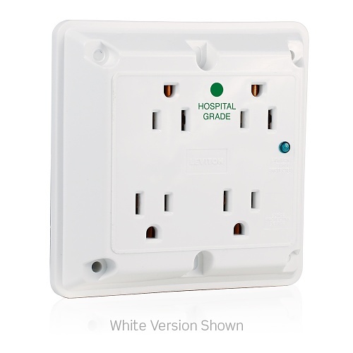 Leviton 8480-W Surge Protected Quadruplex Receptacle, Heavy Duty ...