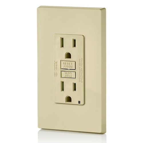 Leviton GFTR1-PI 515R Slim Ground Fault Circuit Interrupter, Wallplate ...