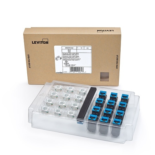 Leviton 61UJK-CL6 Atlas-X1 CAT6 UTP QuickPort Jack, 12-Pack, Blue