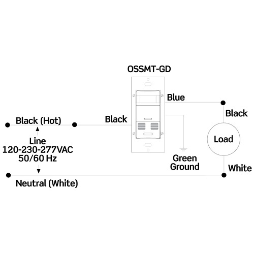 Leviton OSSMT-GDT Multi-Tech Wall Box Occupancy Sensor, No Neutral Wire Lighting Control, Light ...