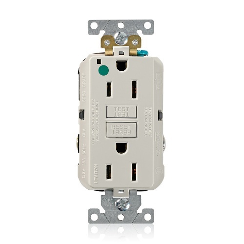 Leviton GFNT1-HGT Heavy Duty Standard Non-Tamper Resistant GFCI Outlet ...