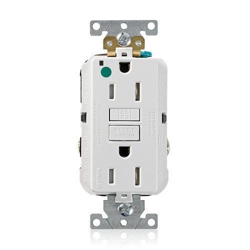 Leviton GFTR1-HFW 15A Heavy Duty Ground Fault Circuit Interrupter ...