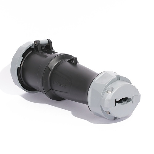 Leviton 560C5WLEV Pin and Sleeve Connector, 60A, Black