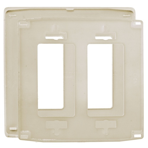 Hubbell NPS262LA 2-Gang Decora Snap-On Wall Plate, Light Almond