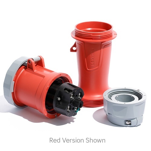 Leviton 4100C7WLEV 100A Pin and Sleeve Connector, Red