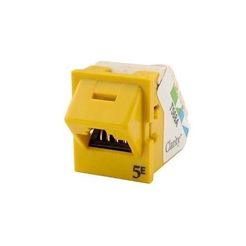 Ortronics TJ5E45-44 Keystone Jack, 45-Degree Angled Connector, Yellow