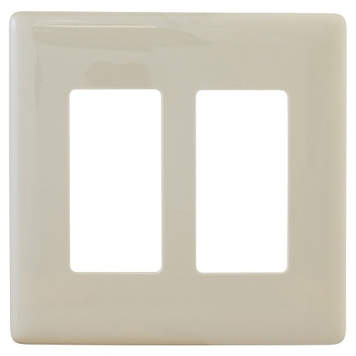 Hubbell NPS262LA 2-Gang Decora Snap-On Wall Plate, Light Almond