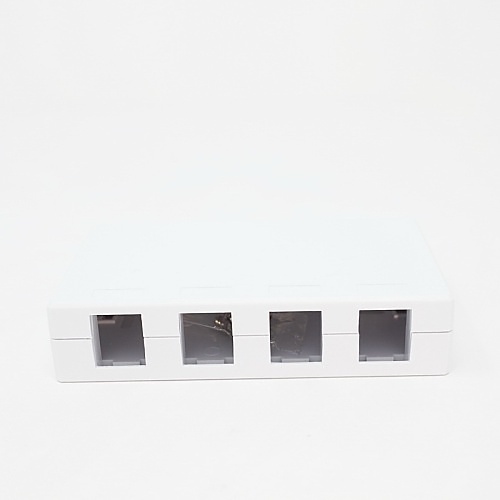 Dynacom 10600-SB4-WH Surface Mounting Box, 4-Port, White