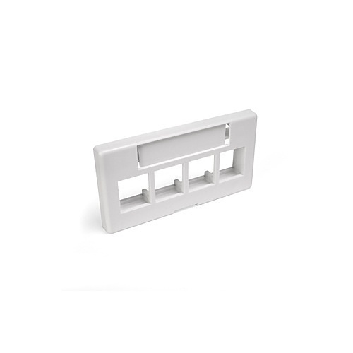 Leviton 49910-SW4 Wall Plate, 4-Port Faceplate White