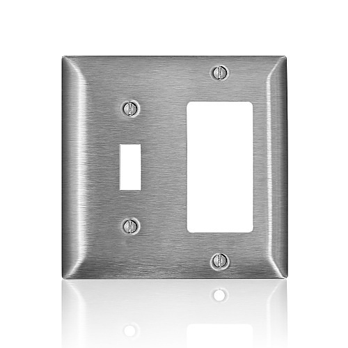 Leviton SS126-40 C-Series 302-304 2-Gang Standard 1-Toggle 1-Decora ...