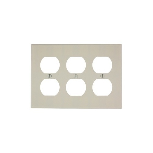 Leviton 78030 Wall Plate, Standard Size, 3-Gang, 3-Duplex, Light Almond