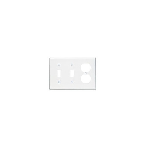 Leviton PJ21-W Midway 3-Gang Wall Plate for 2 Toggle Switches and 1 ...