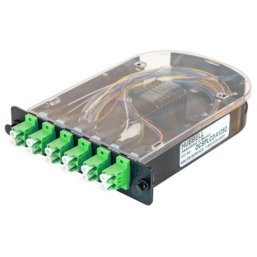 Hubbell OCSPLCDA12S2 Fiber Splice Cassette, 12 Fibers, Green LC Duplex ...