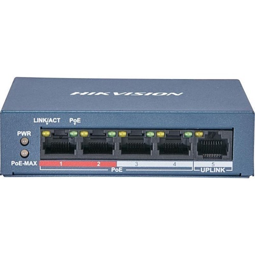 Hikvision DS-3E0105P-E/M(B) 4-Port Fast Ethernet Unmanaged PoE Switch ...