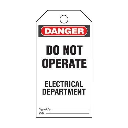 Panduit PVT-43 Plastic Tag 'Danger Do Not Operate Electrical Lockout'