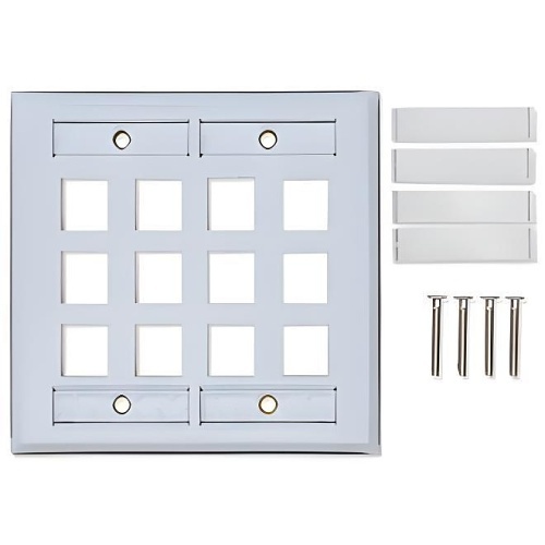 Belden AX102011 4-Port Double Gang Faceplate with Keyconnect, Stainless ...
