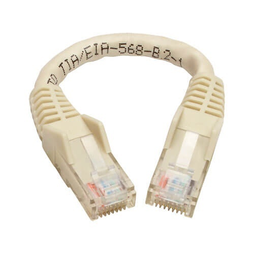 Eaton Tripp Lite N201-06N-WH CAT6 Gigabit Snagless Molded UTP Ethernet Cable RJ45 M/M, PoE, 6 ...