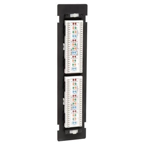 Tripp Lite N250-012 12-Port CAT6/CAT5 Wall-Mount Vertical 110 Patch Panel