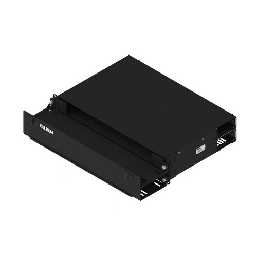 Belden DCX-02RM-096P DCX 96-Port Rack Mount Patch Panel Housing, 2U, Black