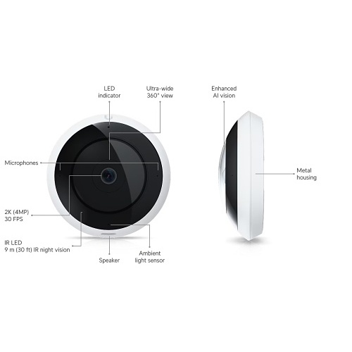 Ubiquiti UVC-AI-360-W Indoor / Outdoor 2K PoE Camera with Pan-Tilt-Zoom ...