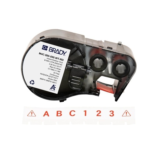 Brady ID M4C-500-595-WT-RD All Weather Permanent Adhesive Vinyl Label ...