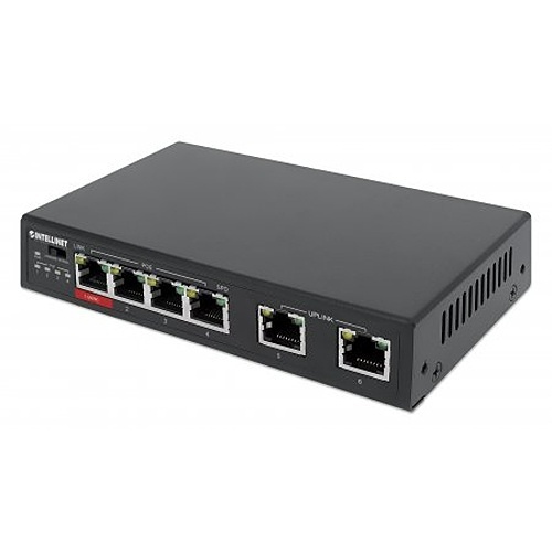 Intellinet 561686 6-Port Ethernet Switch with PoE Ports, 1 HP 60W PoE ...